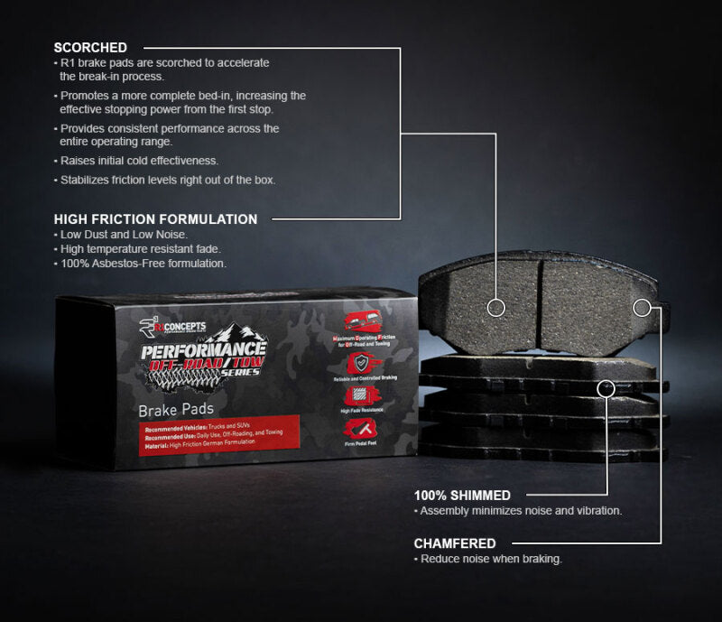 R1 1993-2024 Lexus GX460 Rear Performance Off-Road/Tow Brake Pads & Ha ...