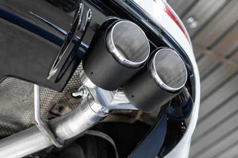 MBRP 14-17 Audi SQ5 3.0T Dual Rear Exit Axle Back w/ Quad Carbon Fiber ...