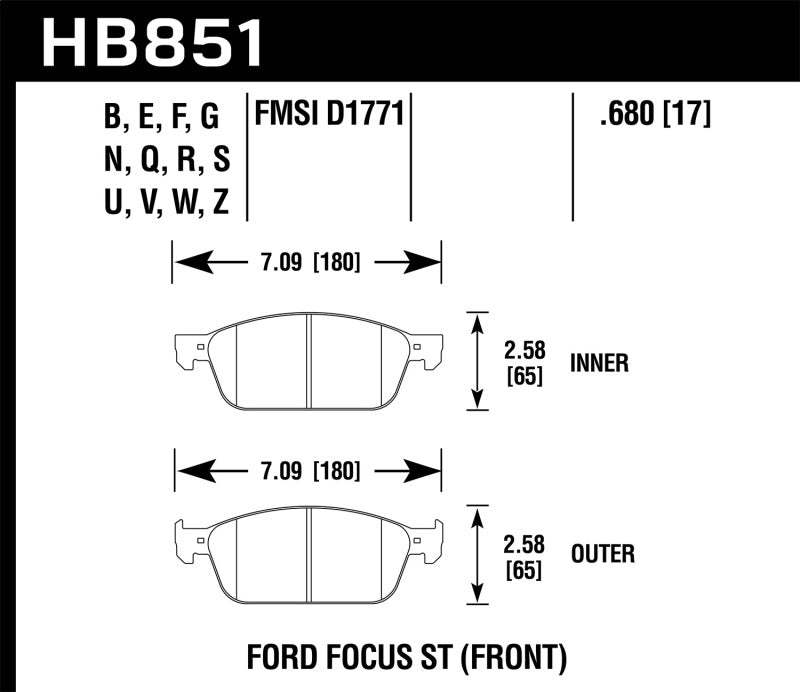 Hawk 15-16 Ford Focus ST HPS 5.0 Front Brake Pads – Warranty Killer ...