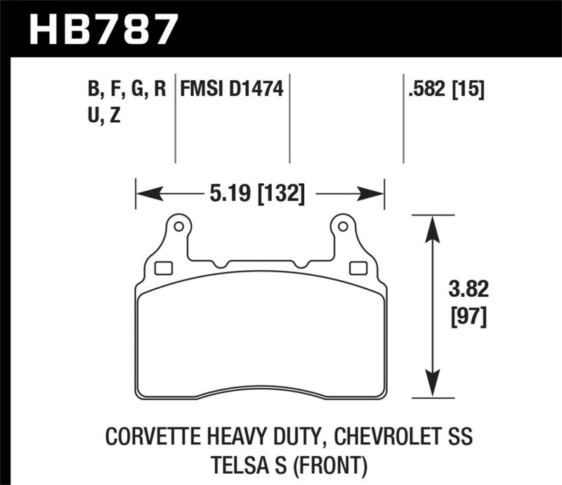 Hawk 15-17 Chevy Corvette Z06 HPS 5.0 Front Brake Pads – Warranty ...