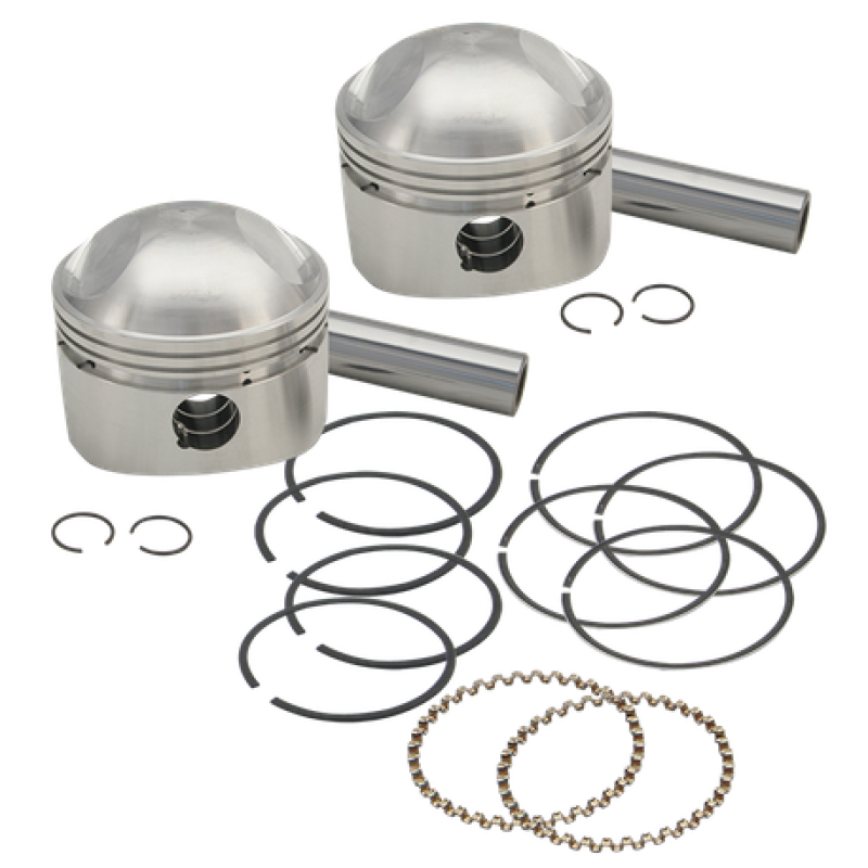 S&S Cycle 36-84 BT 3-7/16in x Up To 4-3/4in Stroke HC Piston Set - Sta ...