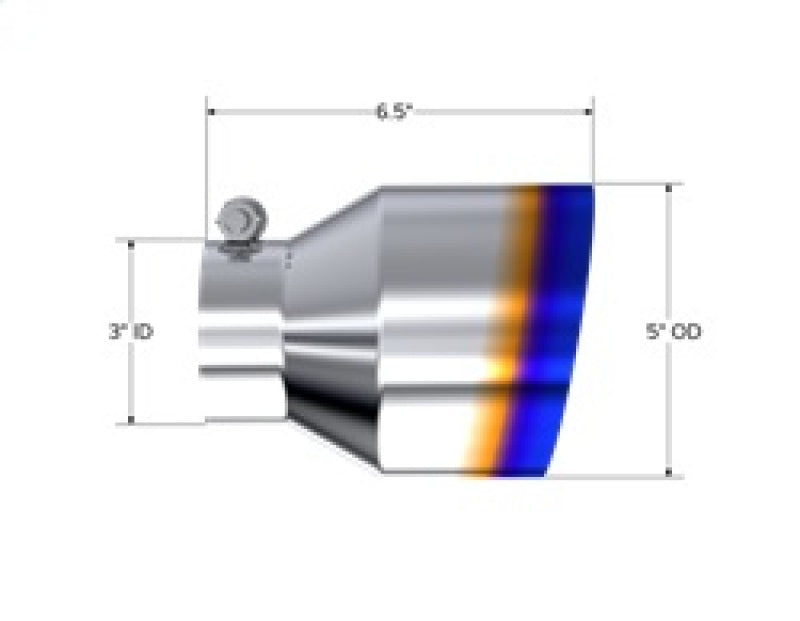MBRP T304 Stainless Steel Burnt End Angle Cut Exhaust Tip - 3in. ID ...