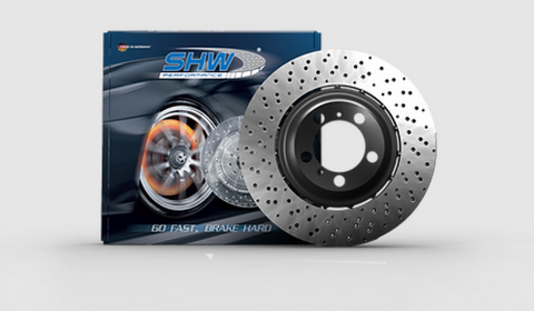 SHW 11-16 BMW M5 4.4L Right Rear Cross-Drilled Lightweight Brake Rotor ...